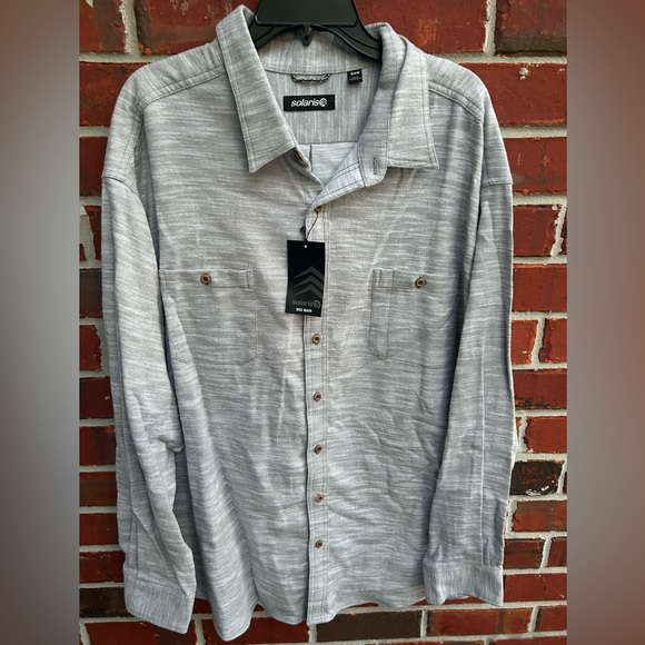 solaris | Shirts | Nwt Solaris Big Man Long Sleeve Button Down Gray ...